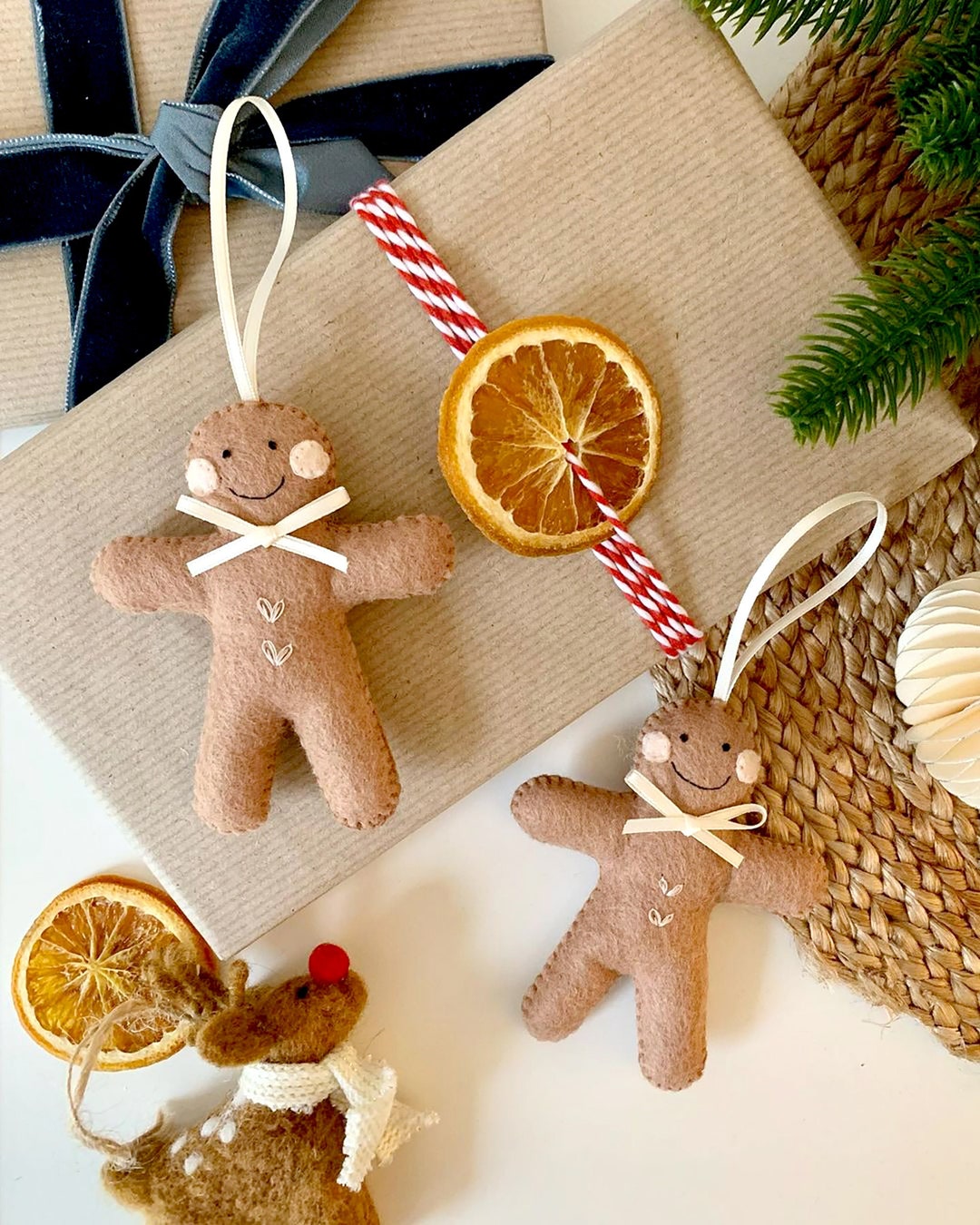 Handmade Gingerbread Christmas Ornaments, Christmas Ornaments Felt ...