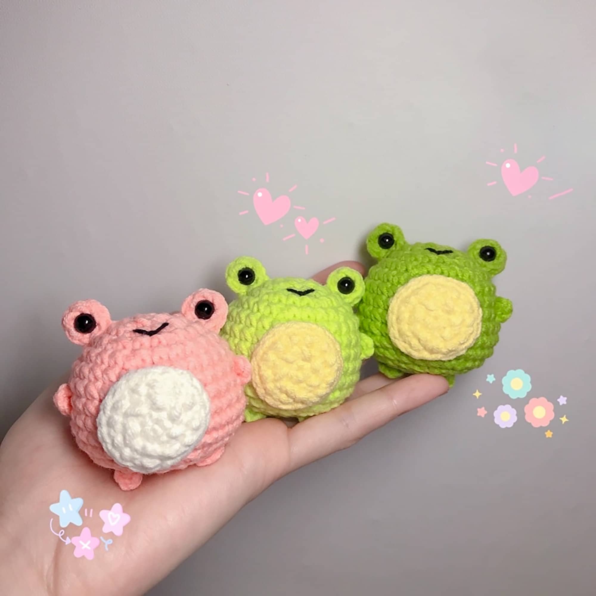 Crochet Frog Keychain, Handmade Frog Keyring, Mini Froggy Keychain ...