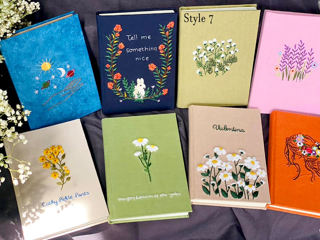 Personalized Daisy Embroidery Notebooks/journal A5, Daisy Vintage ...