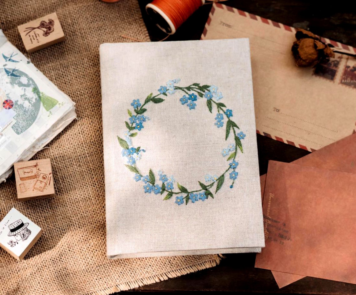 Personalized Embroidery Notebooks/journal A5, Floral Designs, Custom ...