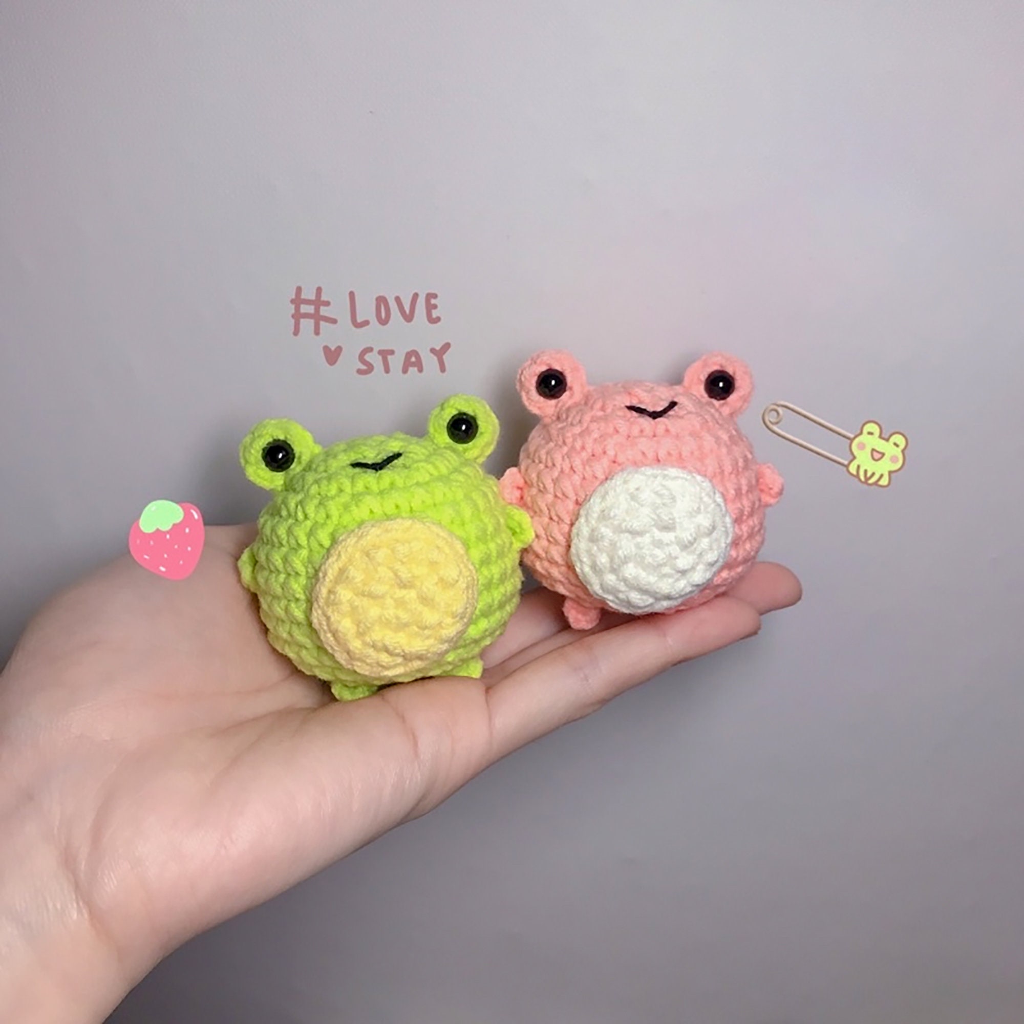 Crochet Frog Keychain, Handmade Frog Keyring, Mini Froggy Keychain ...