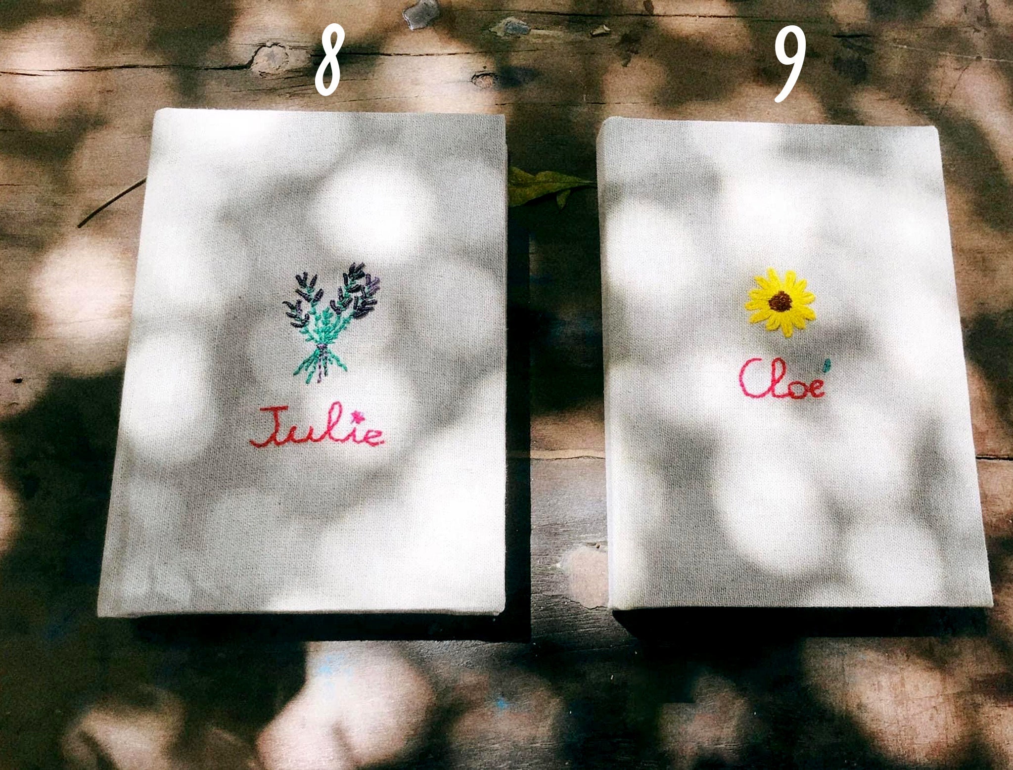 Personalized Flowers Embroidery Notebooks/journal A5, Floral Designs ...