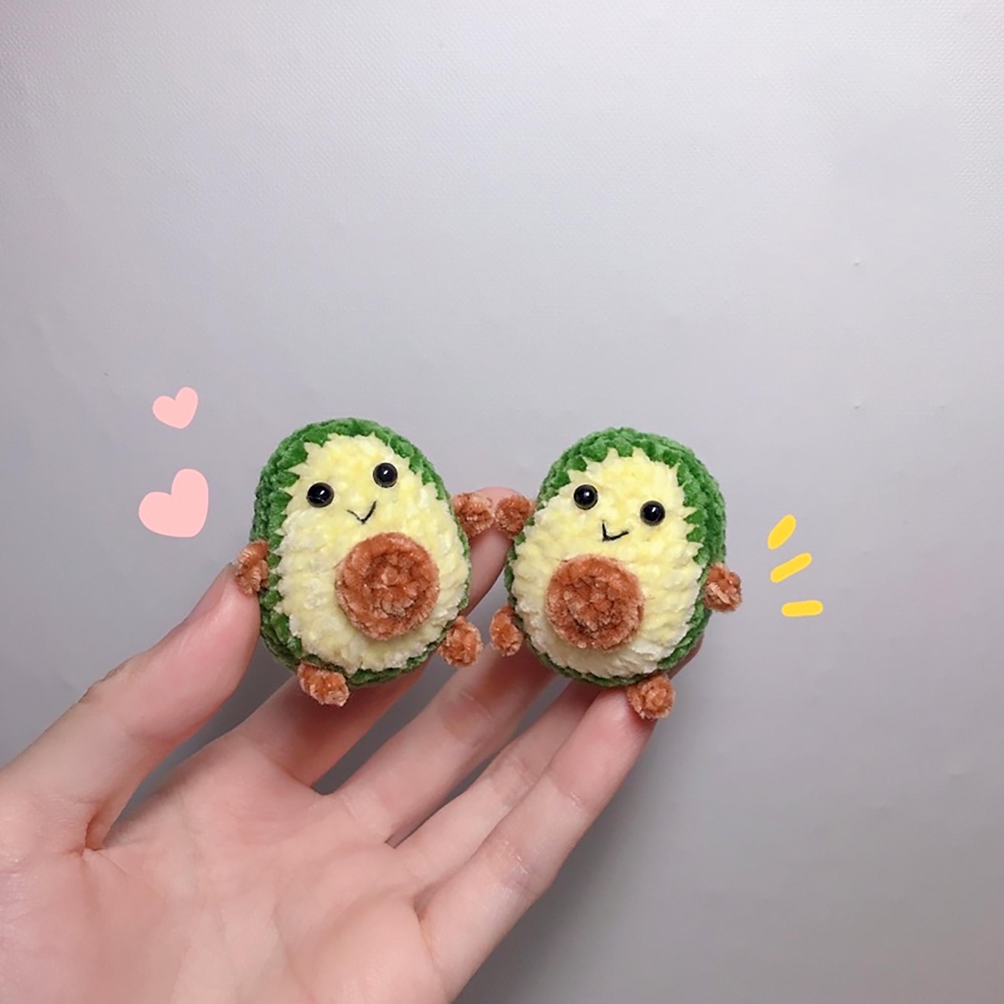 Crochet Cute Avocado Keychain, Buy 2 Get 1, Handmade Avocado Keychain ...