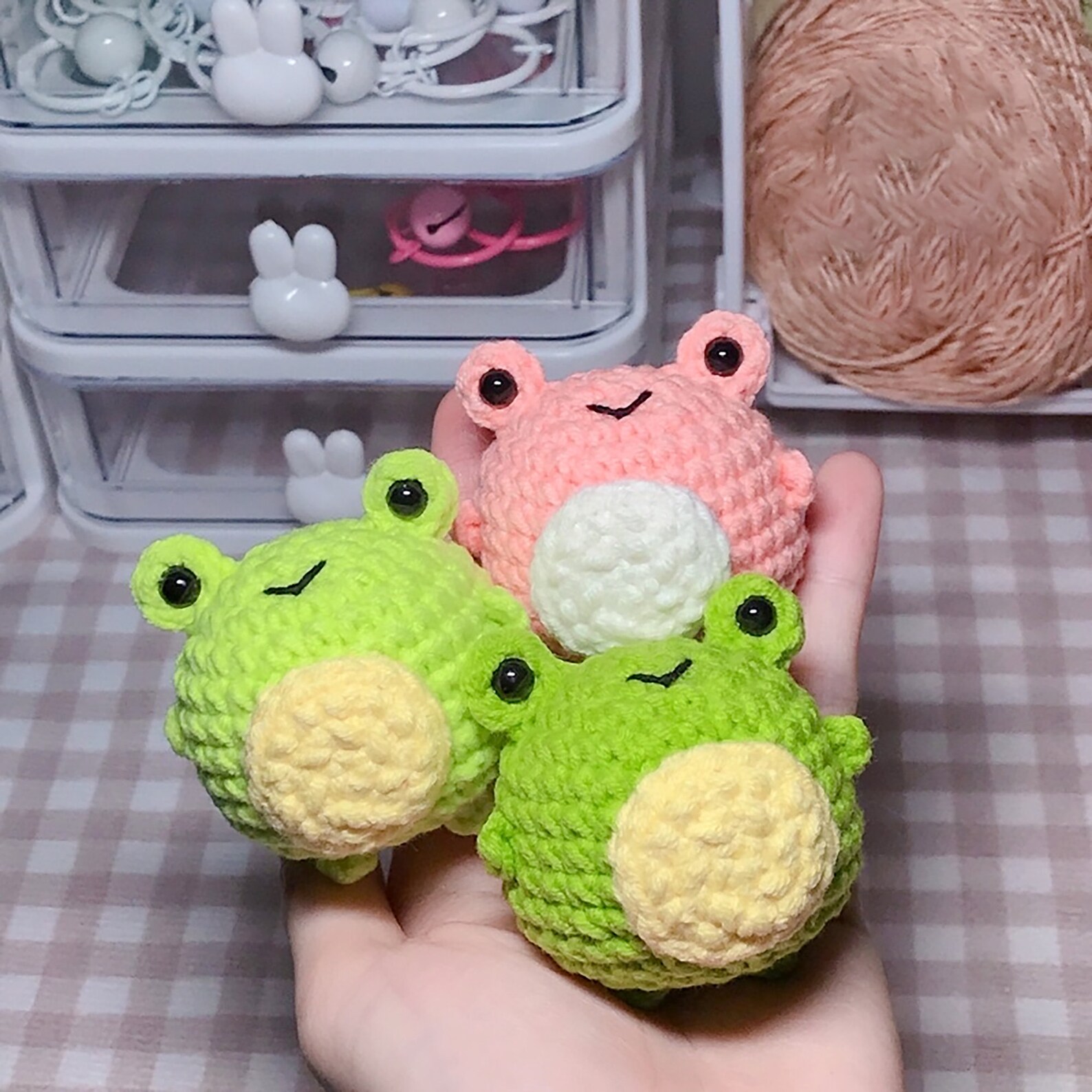 Crochet Frog Keychain, Handmade Frog Keyring, Mini Froggy Keychain ...