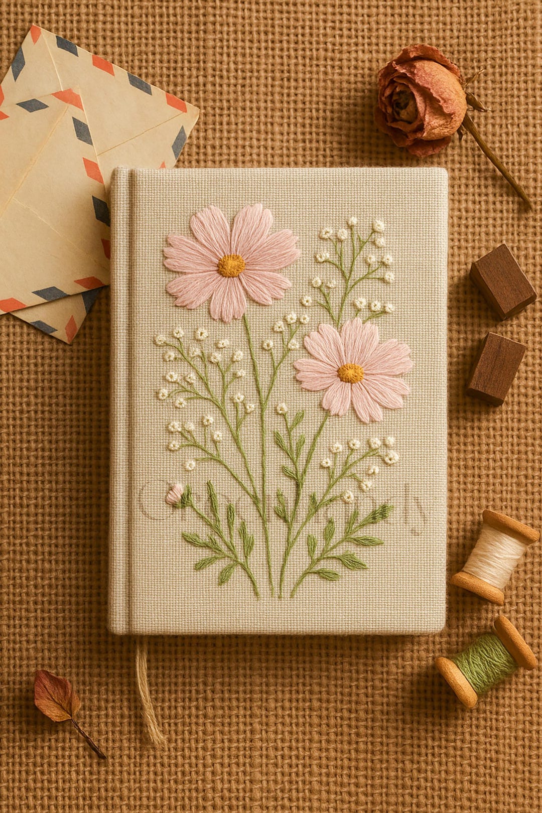 Personalized Floral Embroidery Notebooks/journal A5, Floral Designs ...