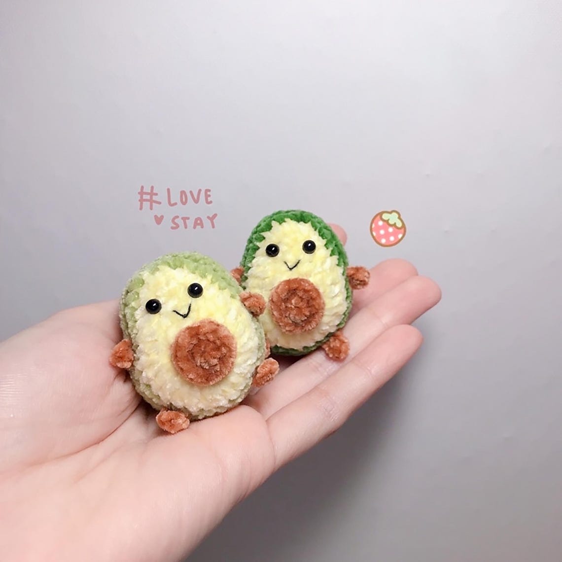 Crochet Cute Avocado Keychain, Buy 2 Get 1, Handmade Avocado Keychain ...