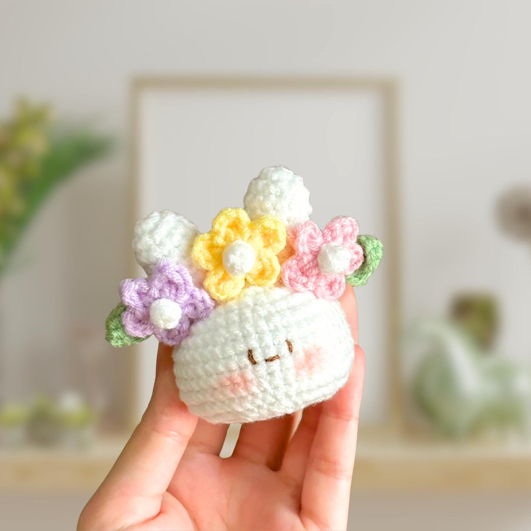 Crochet Bunny Rabbit Keychain, Handmade Mini Crochet Amigurumi Rabbit ...