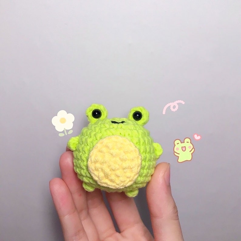 Crochet Frog Keychain, Handmade Frog Keyring, Mini Froggy Keychain ...