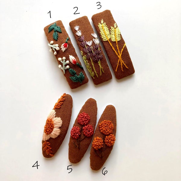 Embroidered Hair Clip - Etsy