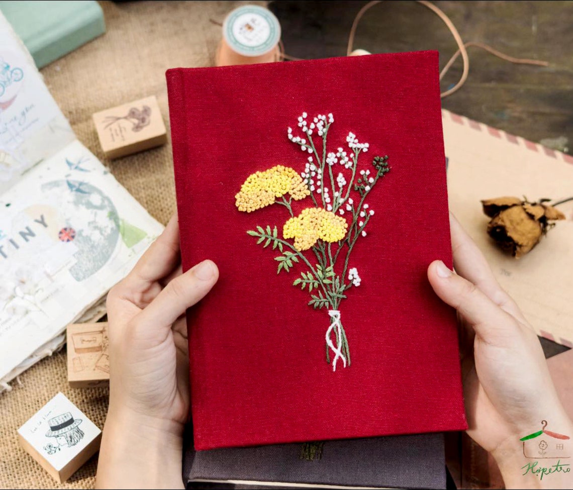 Personalized Embroidery Notebooks/journal A5, Floral Designs, Custom ...
