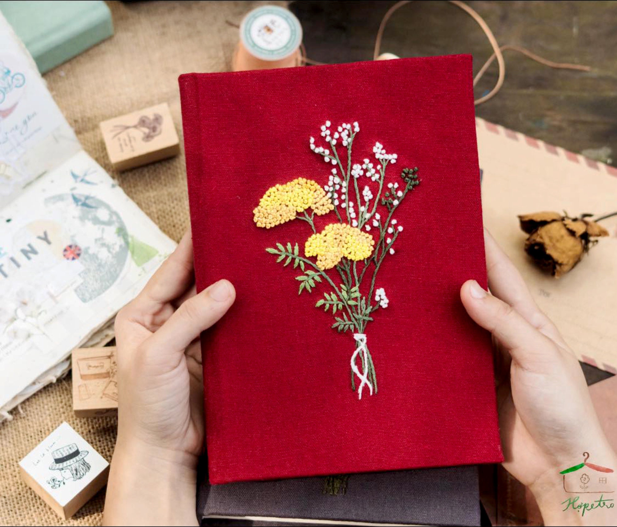 Personalized Embroidery Notebooks/journal A5, Floral Designs, Custom ...