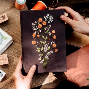 Personalized Embroidery Notebooks/journal A5, Floral Designs, Custom ...