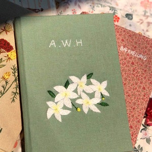 Personalized Daisy Flowers Embroidery Notebook/journal A5, Floral ...