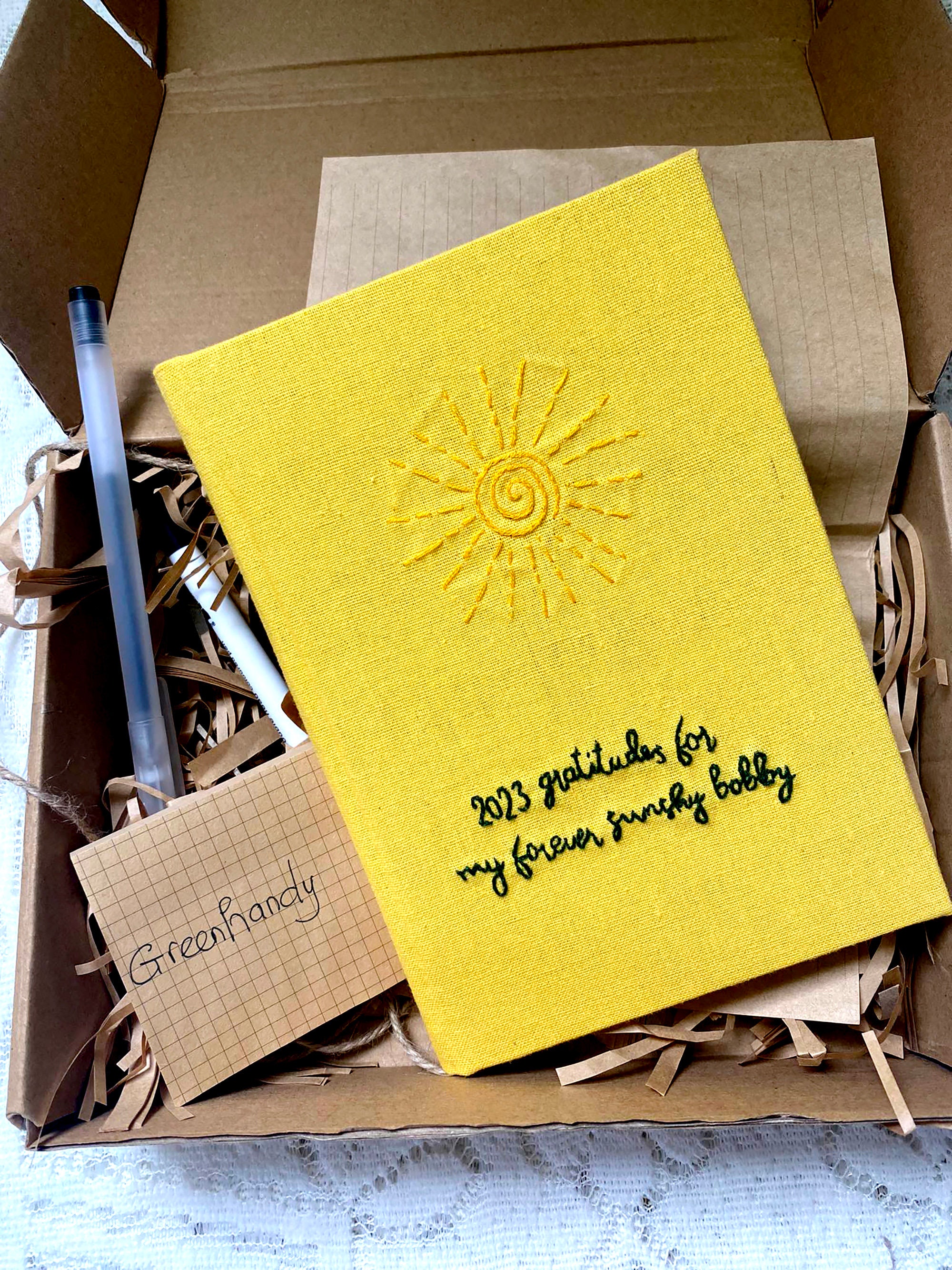 Personalized Daisy Flowers Embroidery Notebooks/journal A5, Floral ...