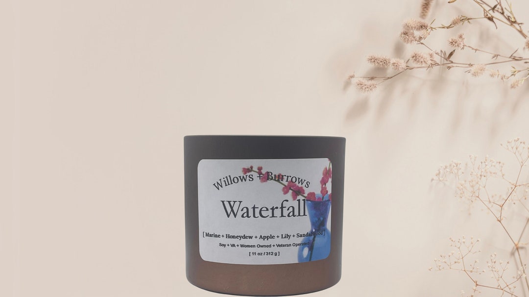 Waterfall Candle Soy Home Decor Homemade Fragrance Art Unique Jar ...