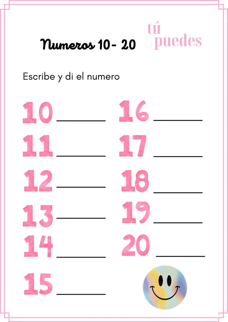 Bilingual Spanish Worksheet, Numbers , Kid Activity - Etsy