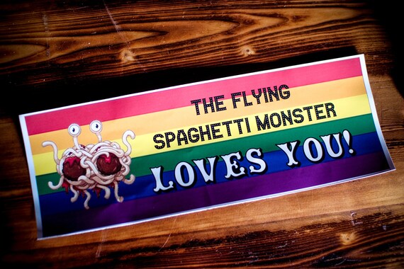 Flying Spaghetti Monster Bumper Sticker - Etsy