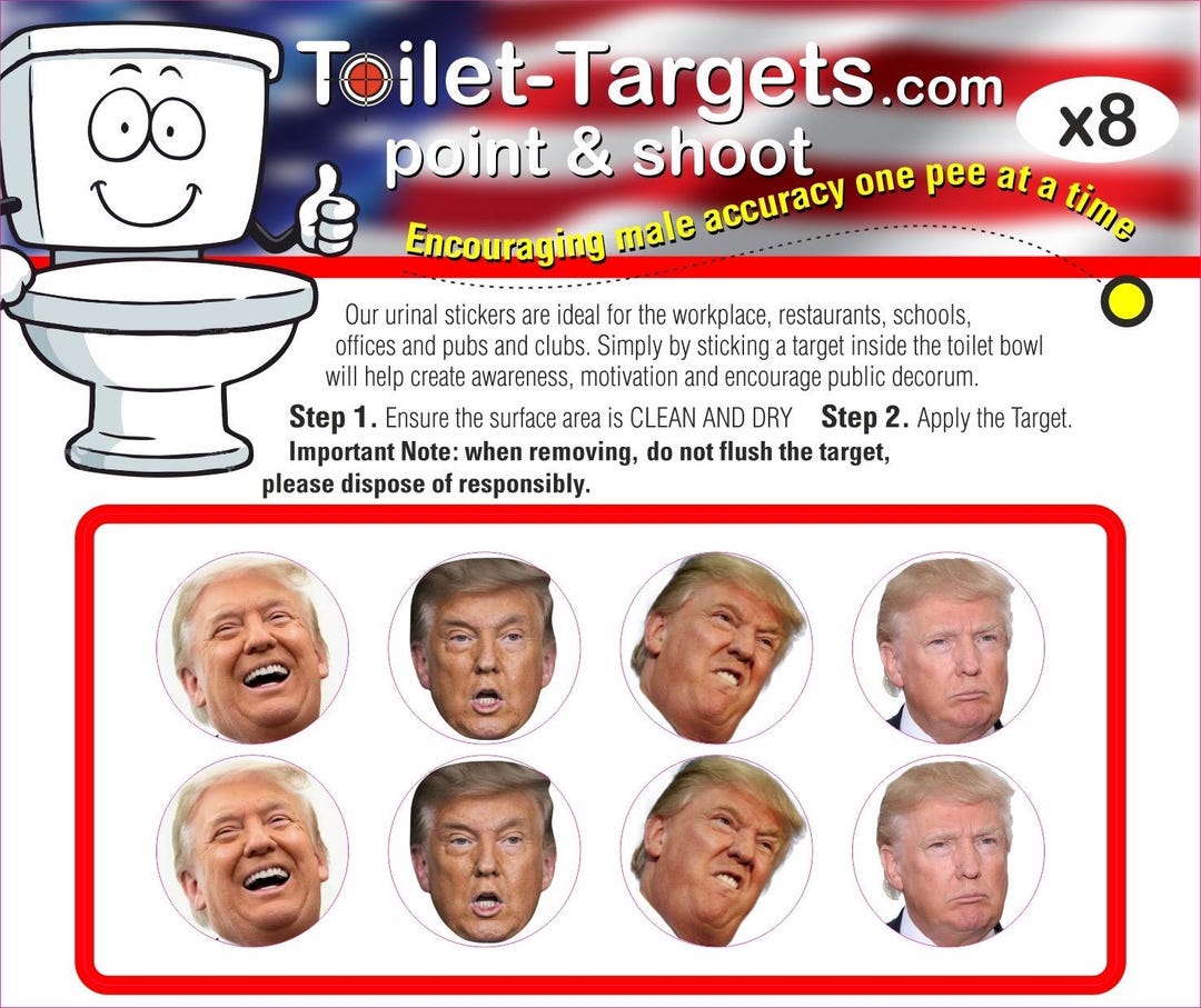 Toilet Targets White 2cm Vinyl Stickers Urinal Men Bathroom Pub Bar ...