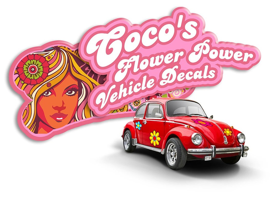Car Decal Flowers Kit Large Laminated Glossy Stickers - X9 Contoured ...