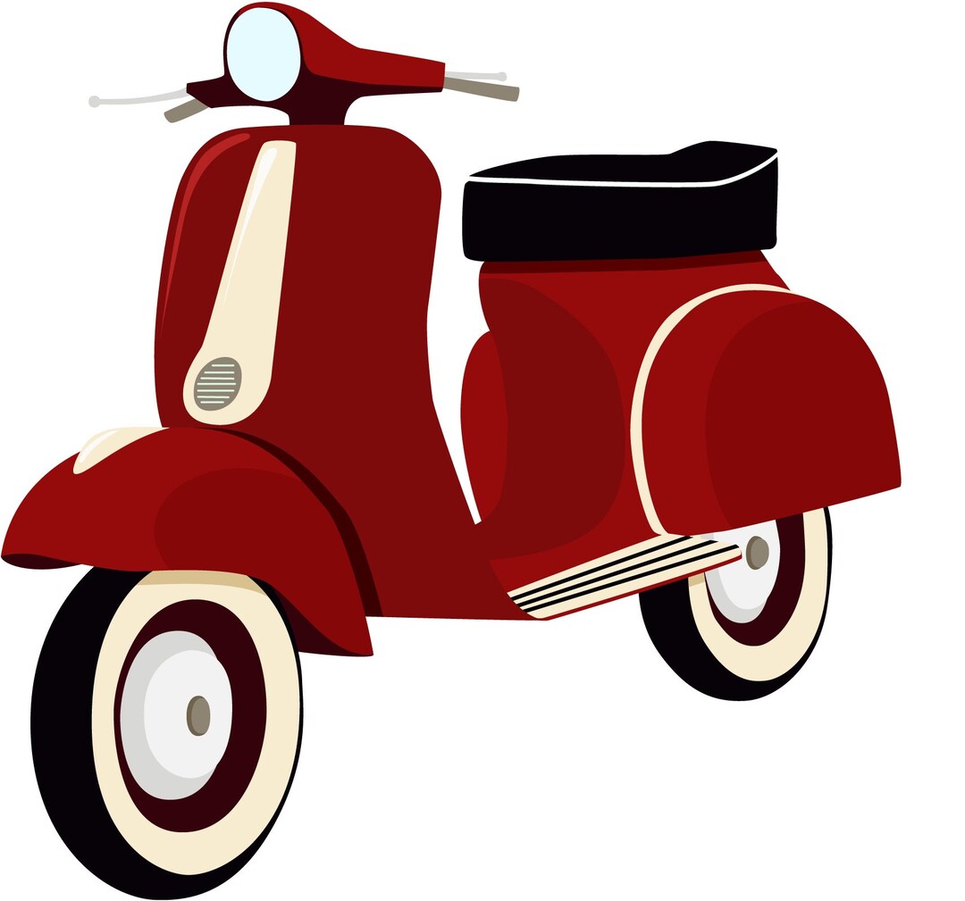 Scooter Shaped Vinyl Stickers Window Laptop Car Wall Retro Scootering ...