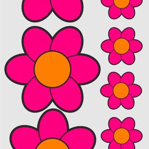 Car Decal Flowers Kit Large Laminated Glossy Stickers - X9 Contoured ...