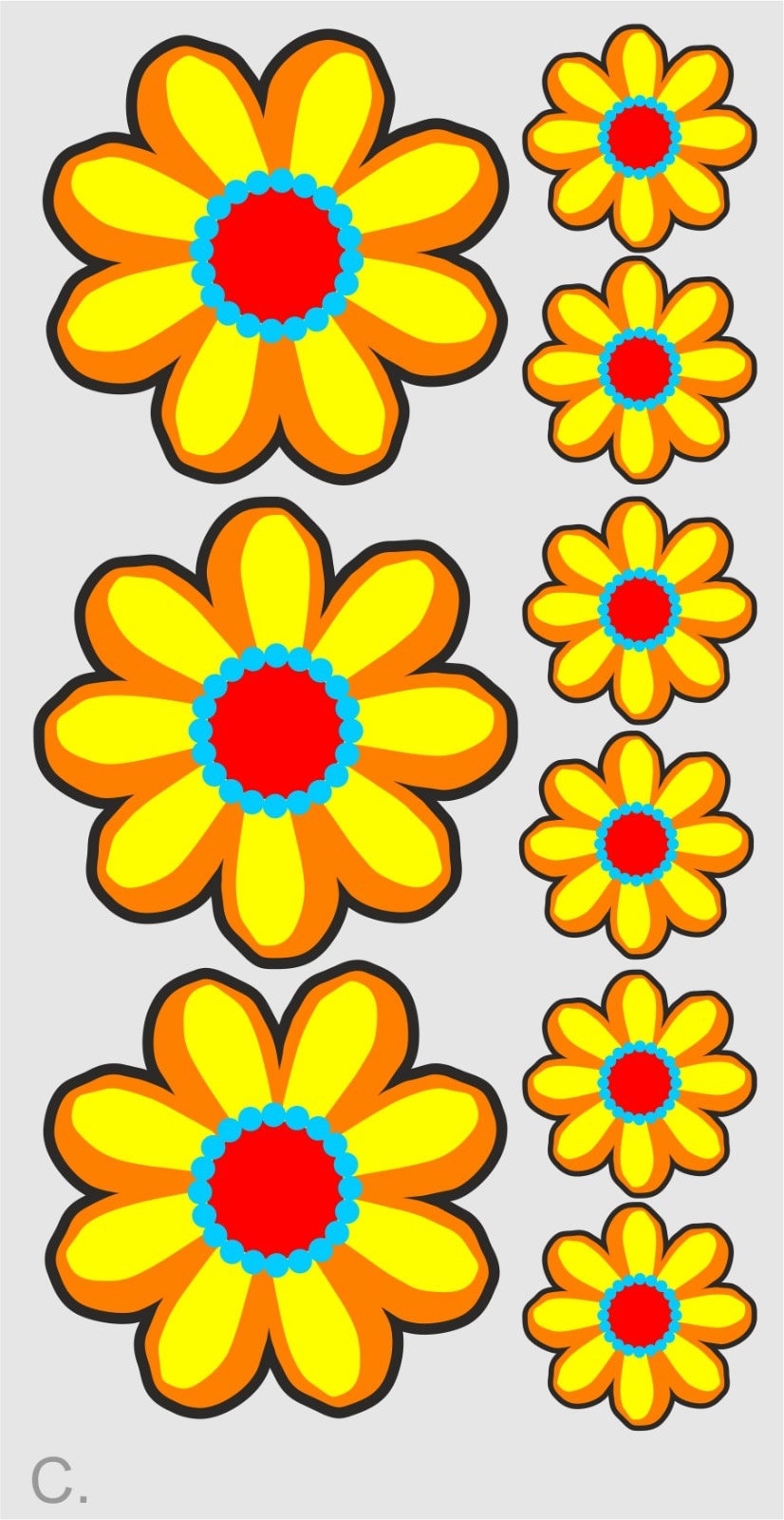 Car Decal Flowers Kit Large Laminated Glossy Stickers X9 - Etsy