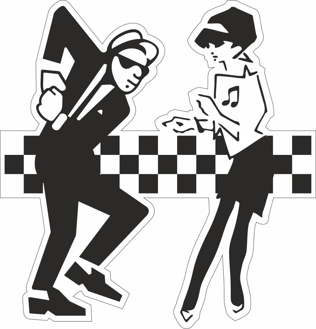 Ska Dancers Vinyl Stickers Window Laptop Car Wall Walt Betty Retro 2 ...