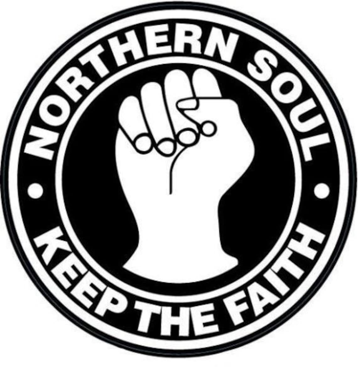Norther Soul Circular Vinyl Stickers Keep the Faith White Fist - Etsy