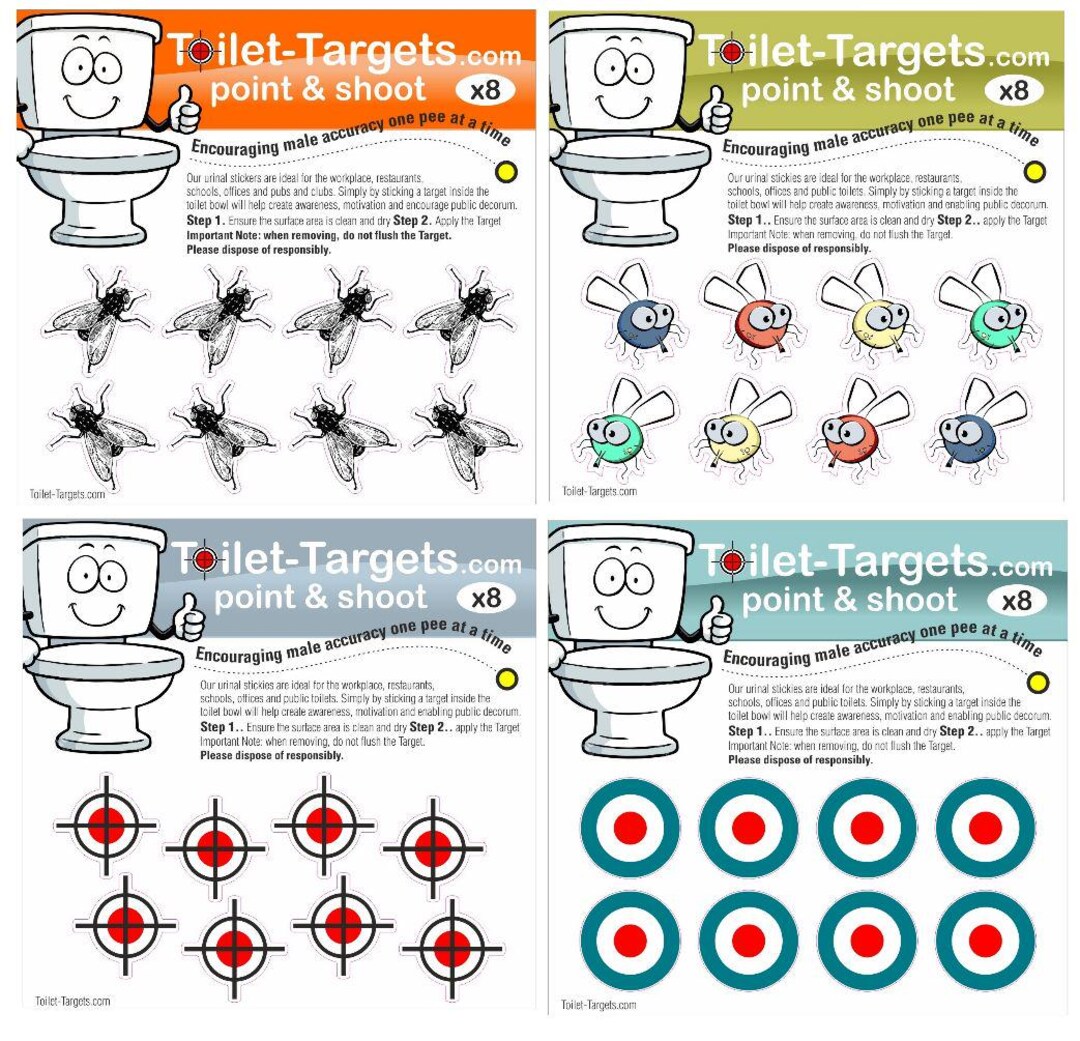 Stickers Vinyl Toilet Targets White Urinal Mens Bathroom Pub Bar ...
