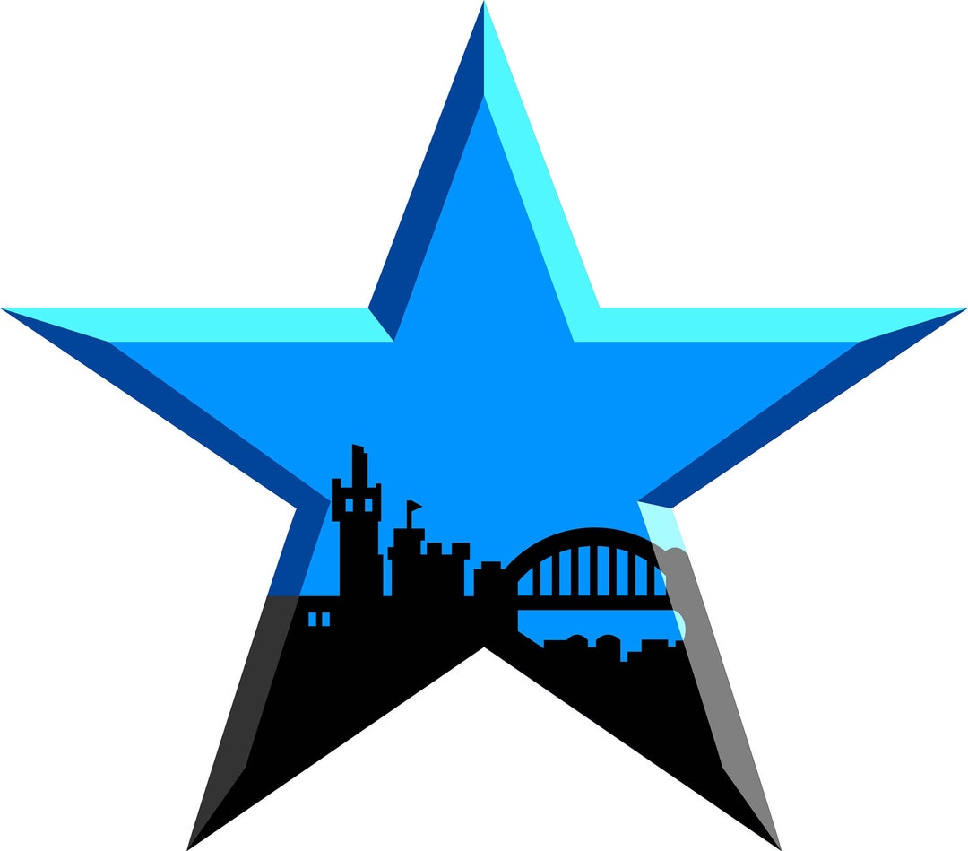 Car Wall Decal 55x48cm Blue Star Gloss Laminated - Newcastle Toon Army ...