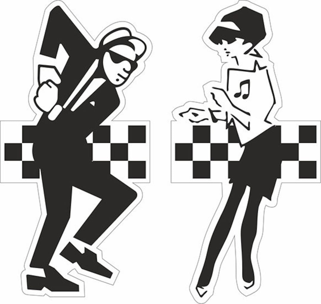 Stickers Vinyl Ska Dancers Window Laptop Car Wall Walt and Betty Retro ...