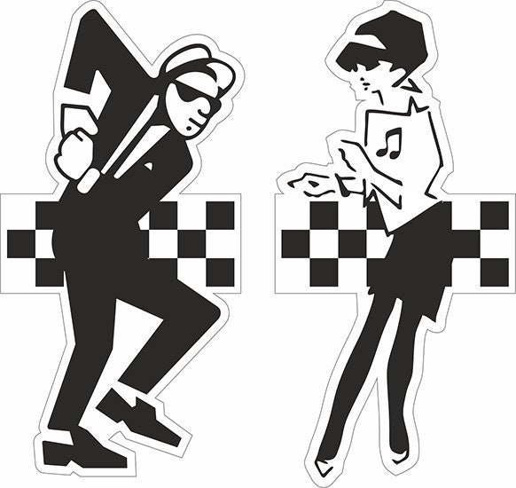 Stickers Vinyl Ska Dancers Window Laptop Car Wall Walt and Betty Retro ...