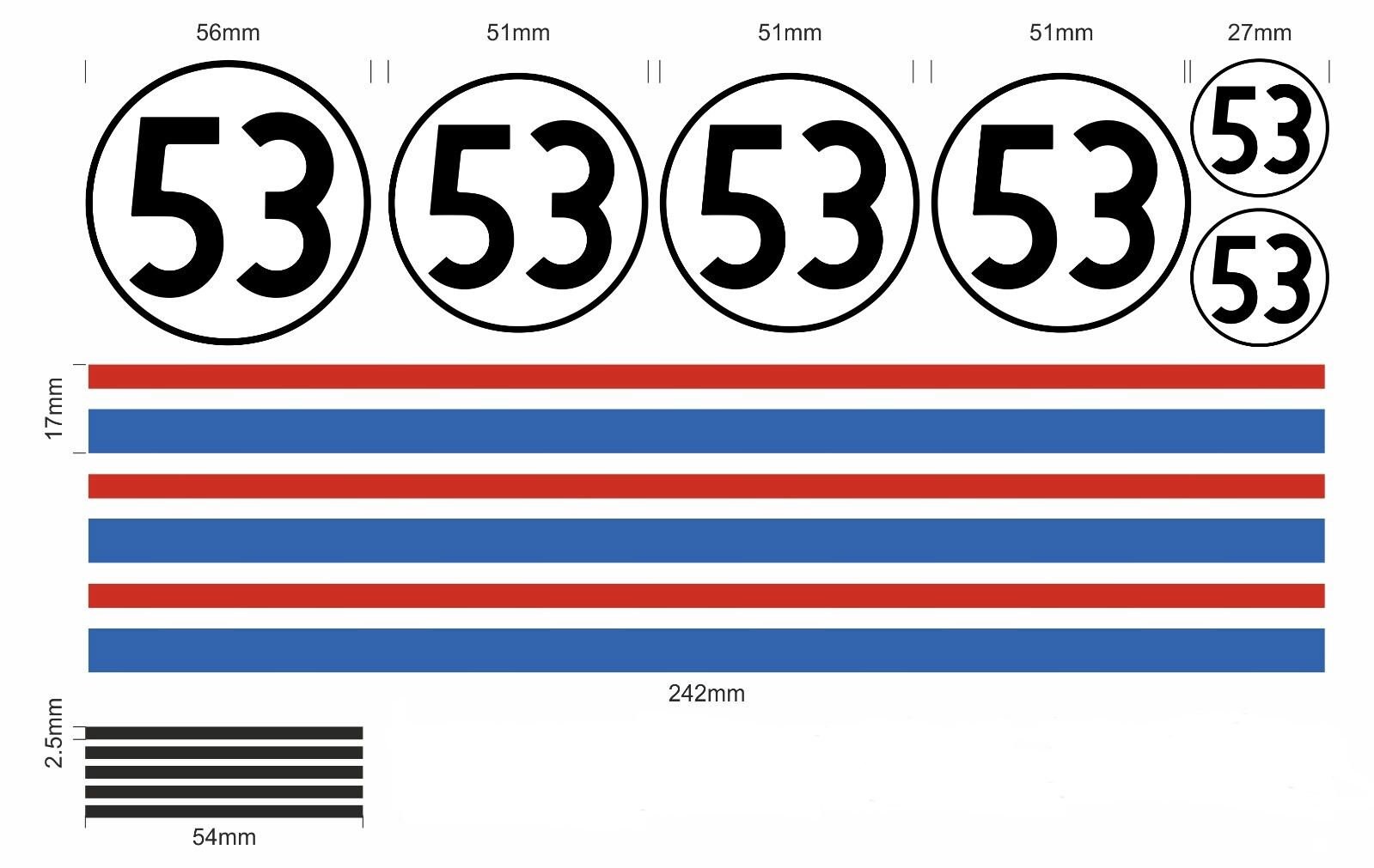 Herbie The Love Bug Decals
