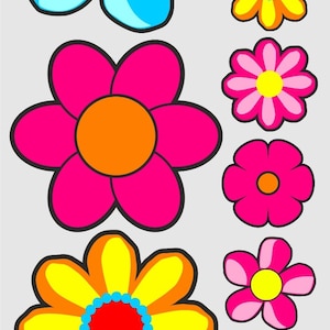 Car Decal Flowers Kit Large Laminated Glossy Stickers - X9 Contoured ...
