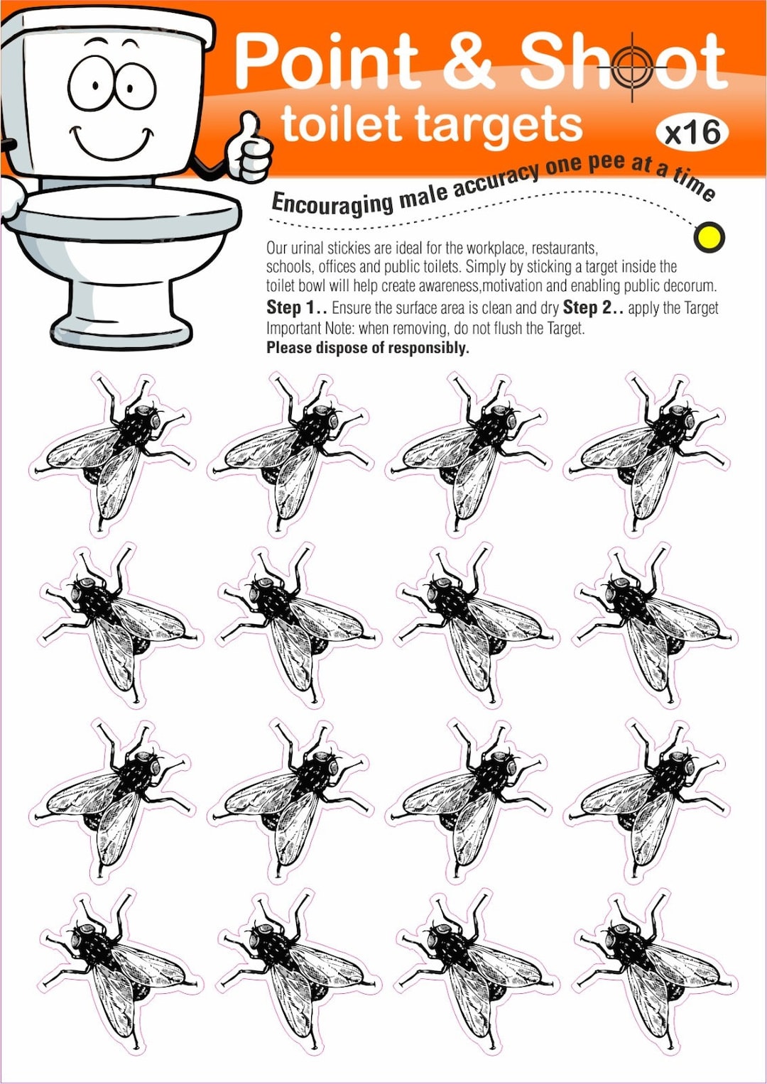 Stickers Vinyl Toilet Targets Clear Urinal Mens Bathroom Pub Bar ...