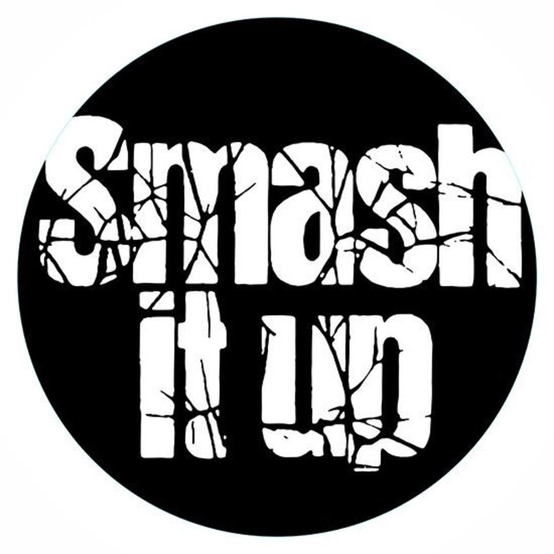 Punk Circular Vinyl Stickers - Smash It up Punk Rock Retro Laptop Car ...