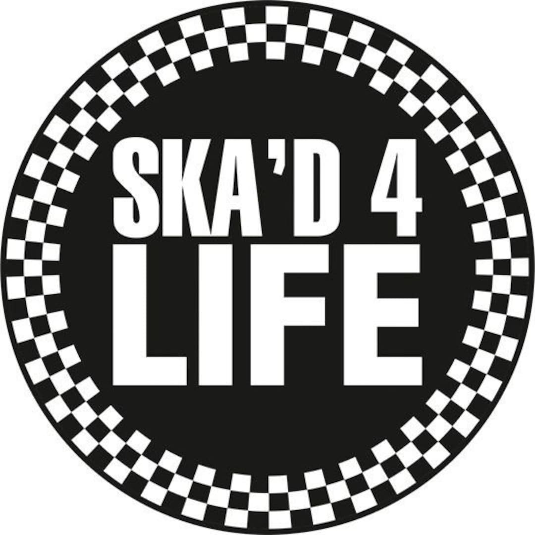 Ska Vinyl Stickers - Ska'd 4 Life Skinhead Specials 2tone Retro Laptop ...