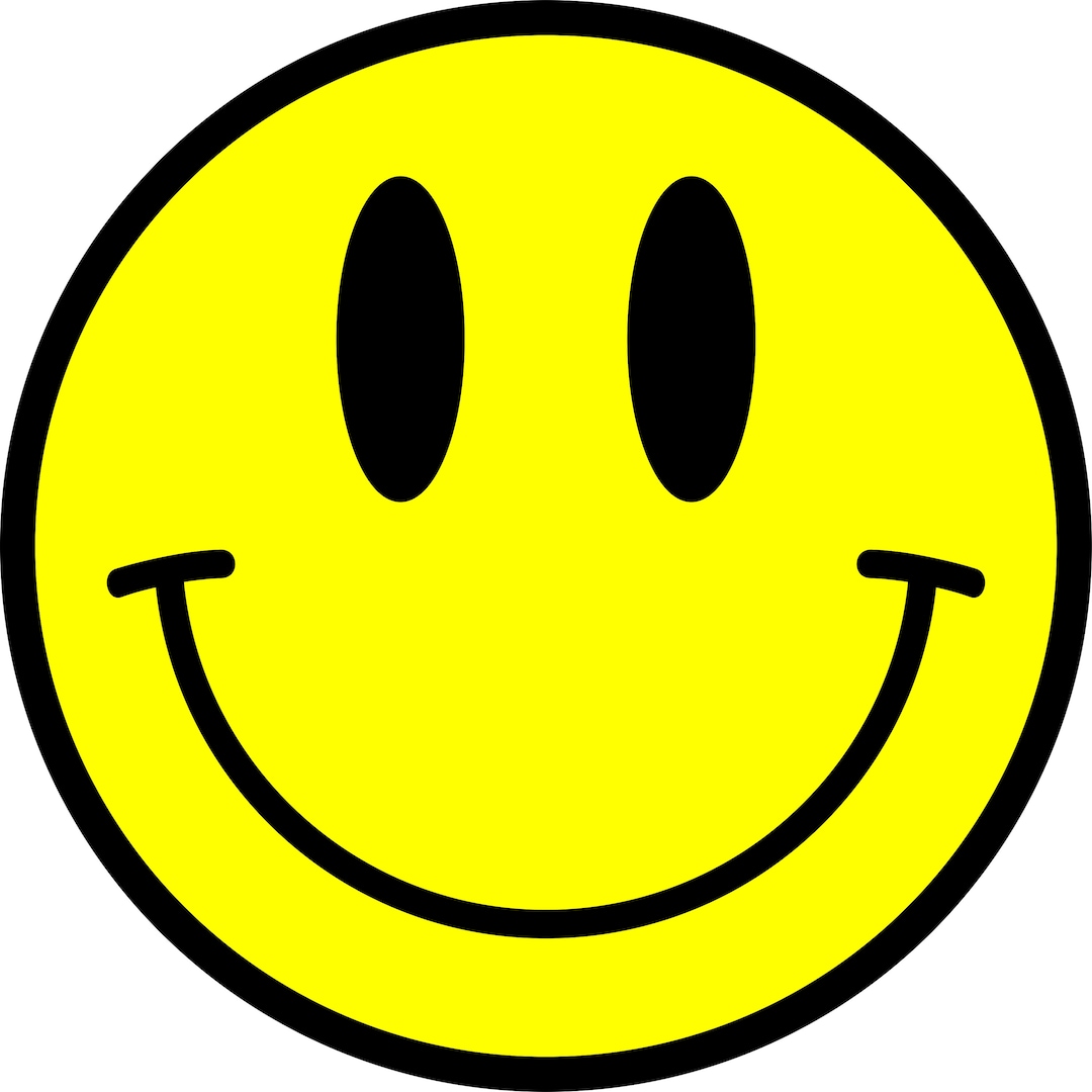 Stickers Vinyl Happy Face Circular Laptop Wall Window Retro Vintage ...