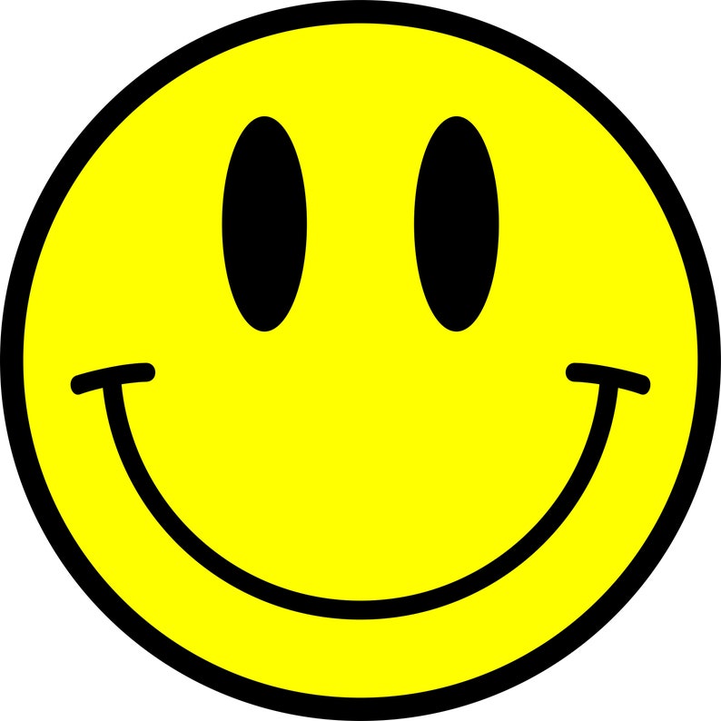 Stickers Vinyl Happy Face Circular Laptop Wall Window Retro Vintage ...