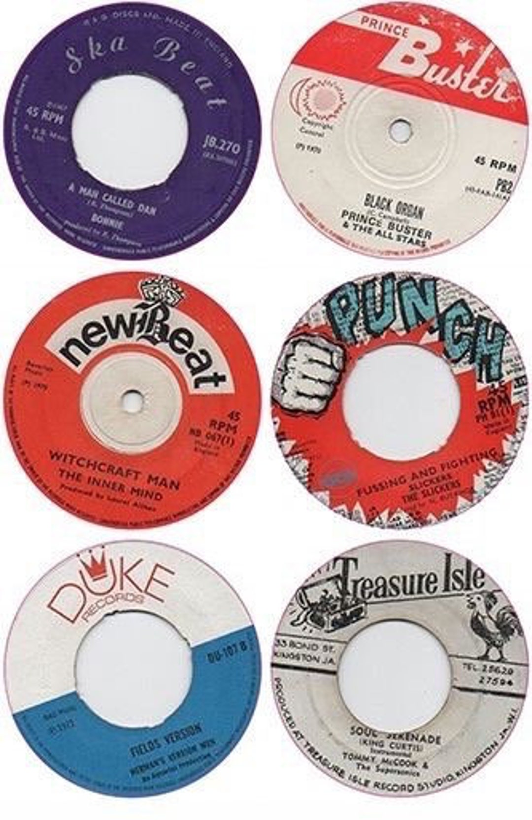 Stickers Vinyl Reggae Records 6x85mm Beat Duke Punch Buster Laptop Ska ...