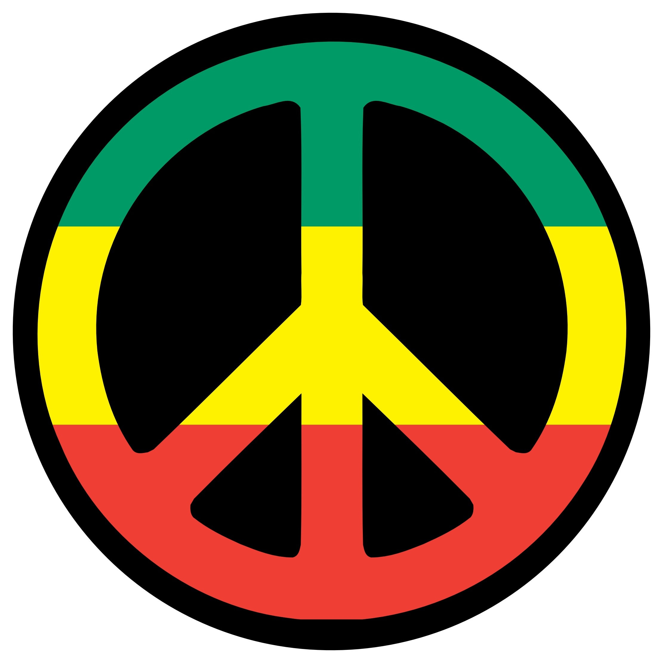 Stickers Vinyl Rasta Peace Circular Window Laptop Wall (adhesive Vinyl ...