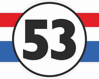 Car Decal Gloss Laminated 25x13cm Herbie 53 Beetle Love Bug - Etsy