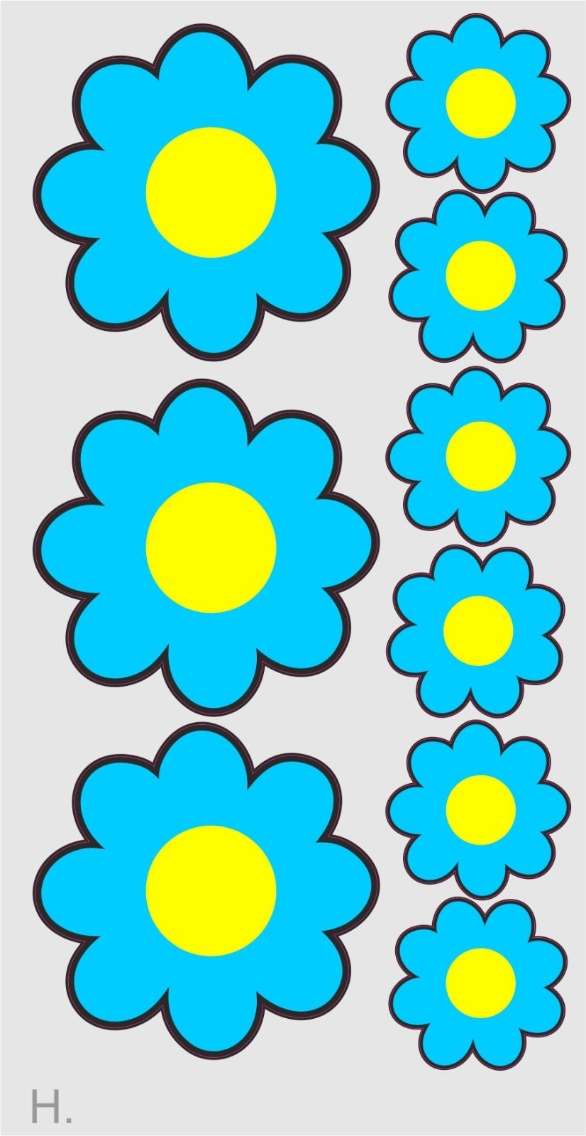 Car Decal Flowers Kit Large Laminated Glossy Stickers - X9 Contoured ...