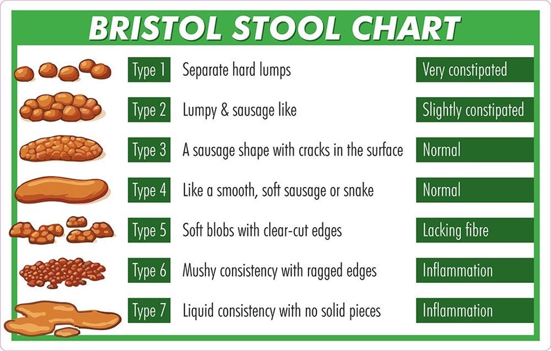 Adhesive Vinyl Stickers Bristol Stool Chart Medical Nursing Poo Poop ...