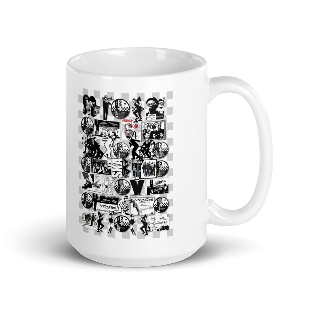 Retro Ska Coffee Mug White Ceramic - Mods 1980s Cool Skinhead Rude Boys ...