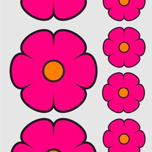 Car Decal Flowers Kit Large Laminated Glossy Stickers - X9 Contoured ...