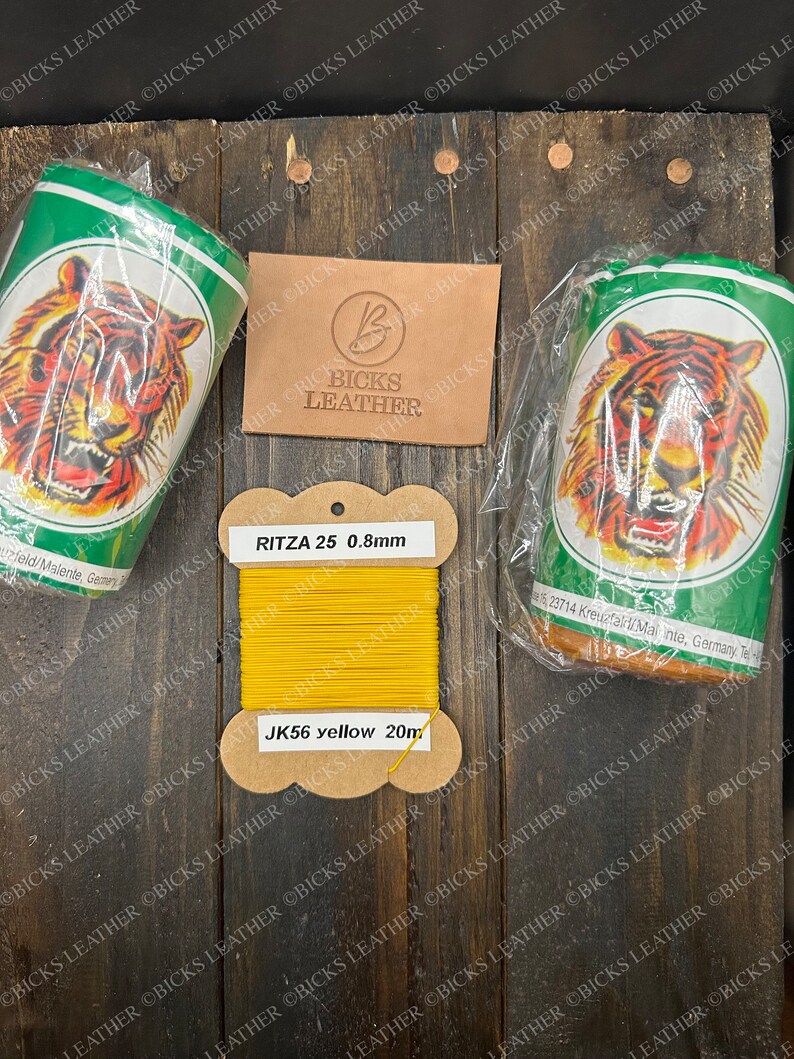 Tiger Thread RITZA 25: 0.8mm Leather Stitching, 20 Metres Carded ...