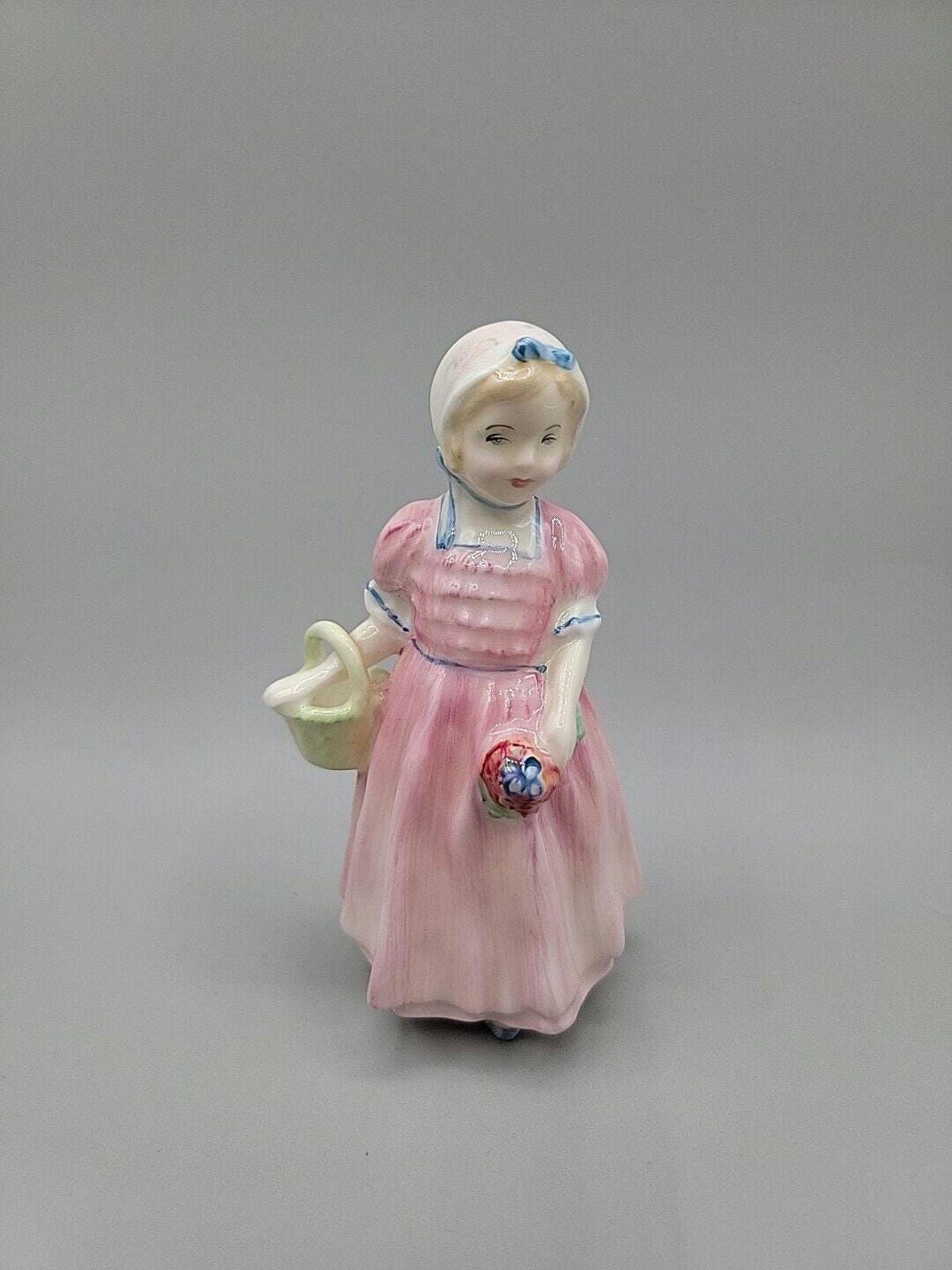 Royal Doulton 4-1/2" Tinkle Bell Figurine Pink Dress, Flowers, Basket ...