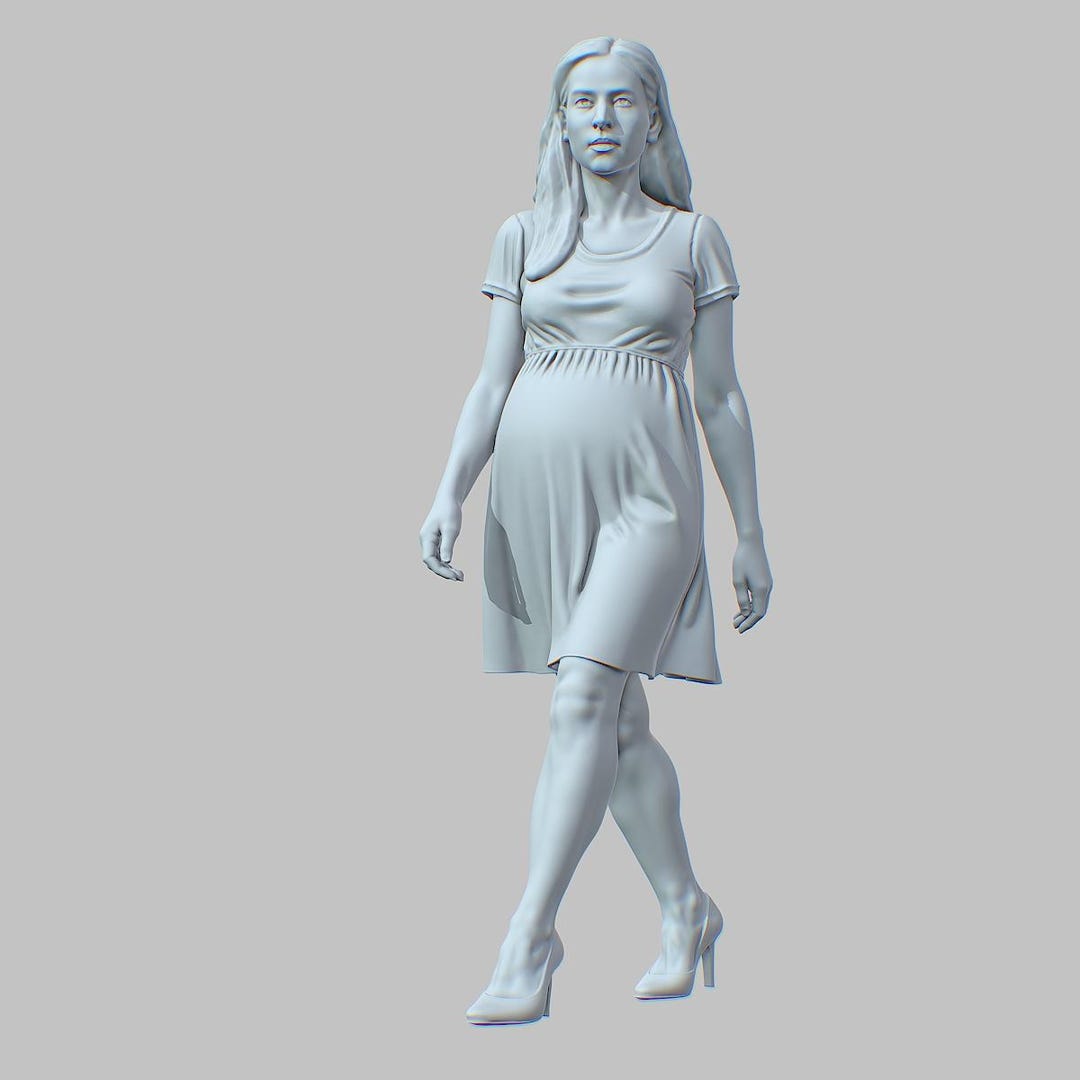Mulher grávida caminhando - Modelo 3D imprimível (STL) de uma figura de ...