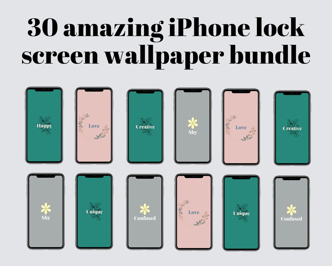30 Amazing iPhone Lock Screen Wallpaper Bundle, Mood Tracker and ...